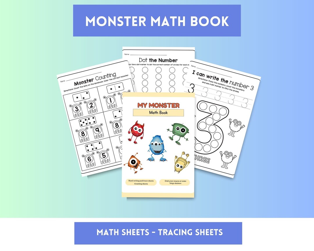 Monster Math Book for Early Elementary - Etsy