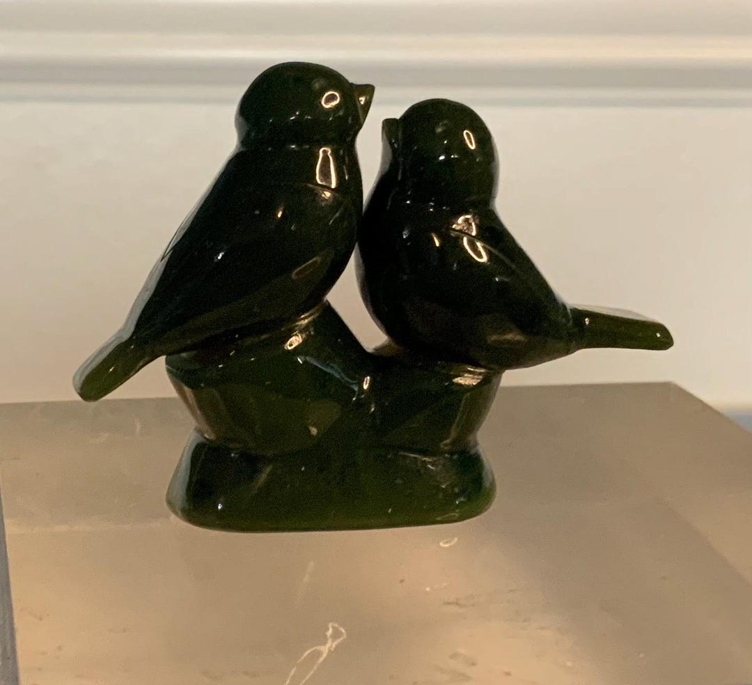 Vintage Inuit Carving of Two Song Birds Alaska Jade - Etsy