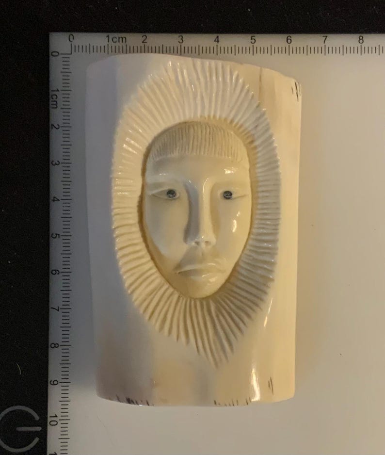 Vintage Inuit Carving of Inuit Face in Hard Stone - Etsy