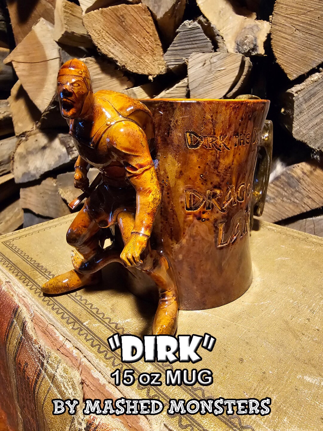 Dragons Lair Dirk the Daring 15 Oz Mug - Handmade 3D Coffee Cup Limited ...