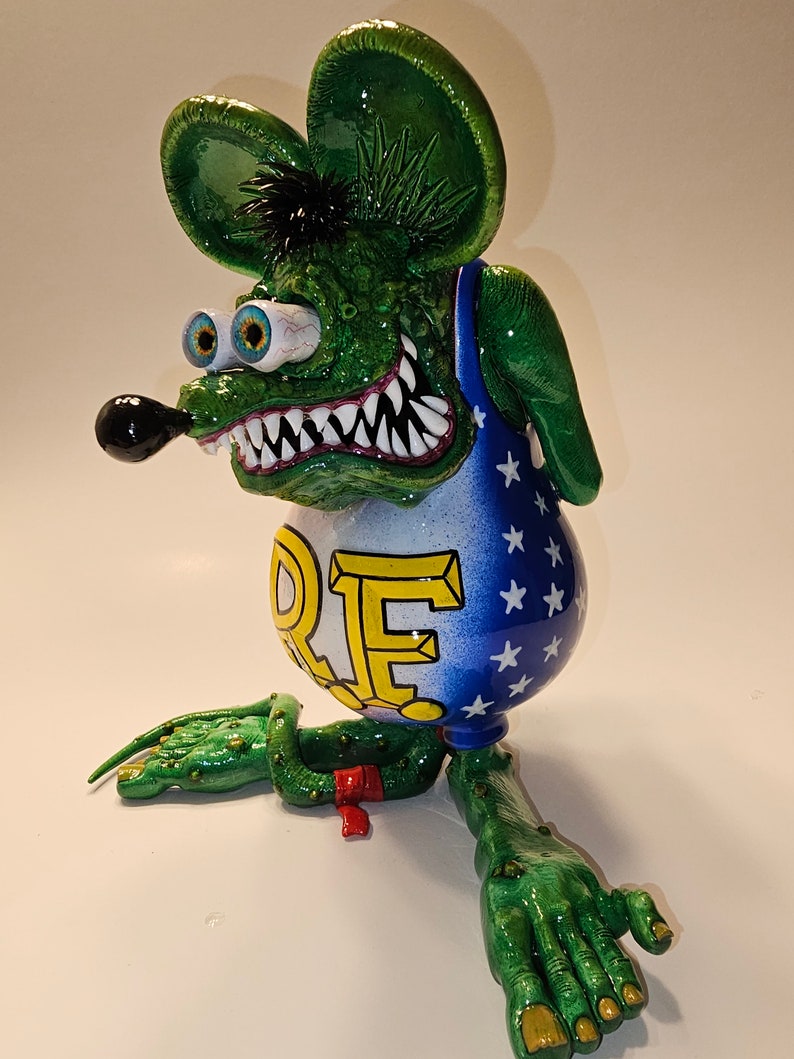 Patriotic Rat Fink Red, White n Blue Stars Hand Painted 8 OOAK - Etsy