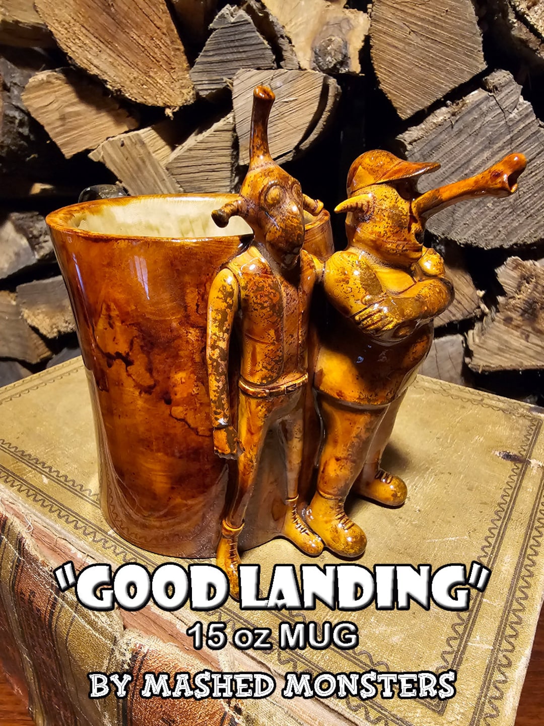 Heavy Metal Smiley Face Pilots Mug - 15 Oz Handmade 3D Limited Edition ...