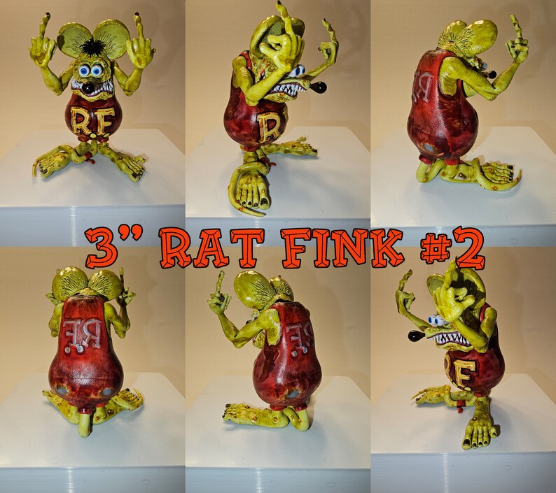 3 Rusty Rat Rod Fink Solid Resin and Hand Painted OOAK - Etsy