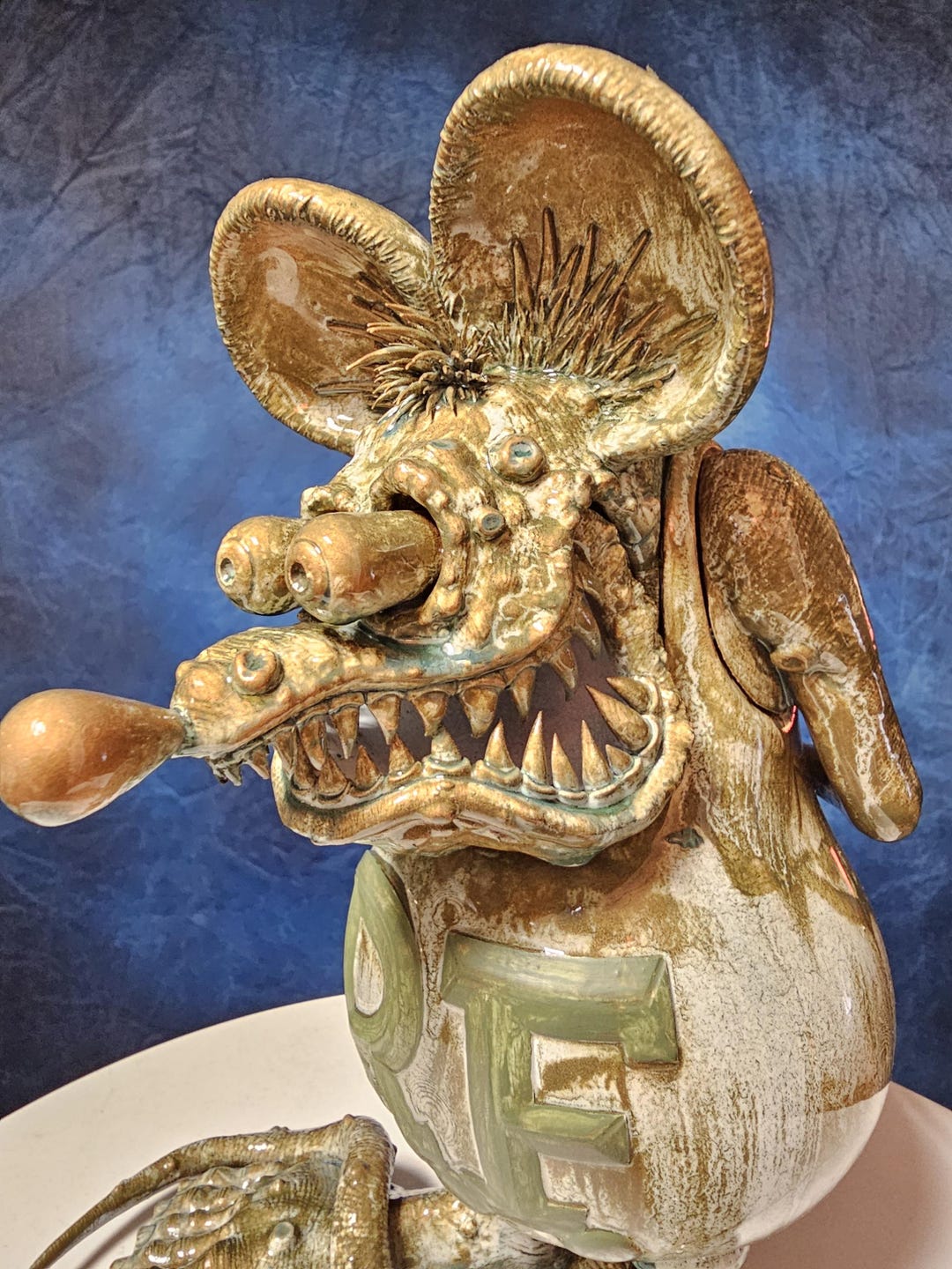 Rat Fink Green Copper Patina Style Hand Painted Resin 8 OOAK - Etsy