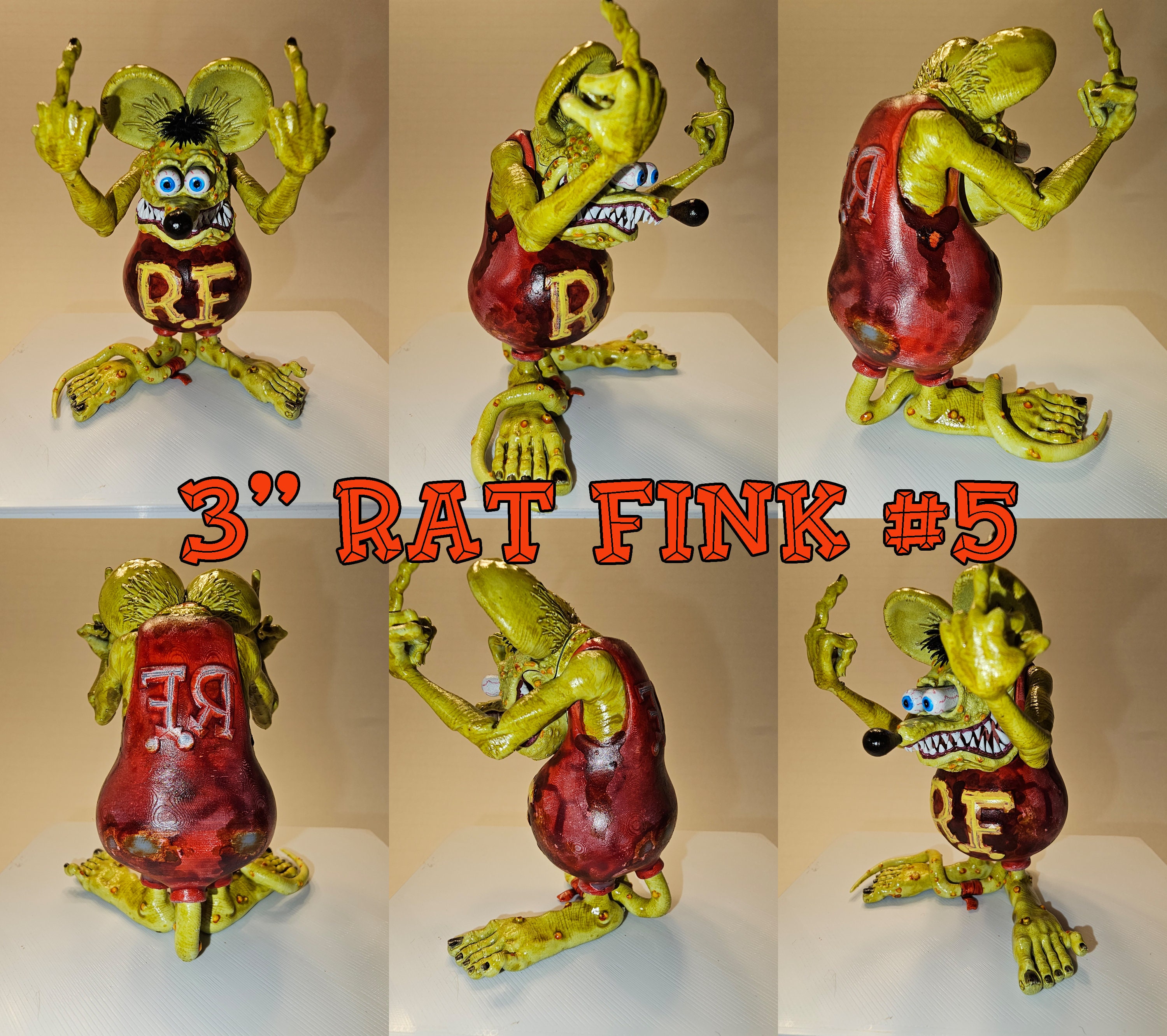 3 Rusty Rat Rod Fink Solid Resin and Hand Painted OOAK - Etsy