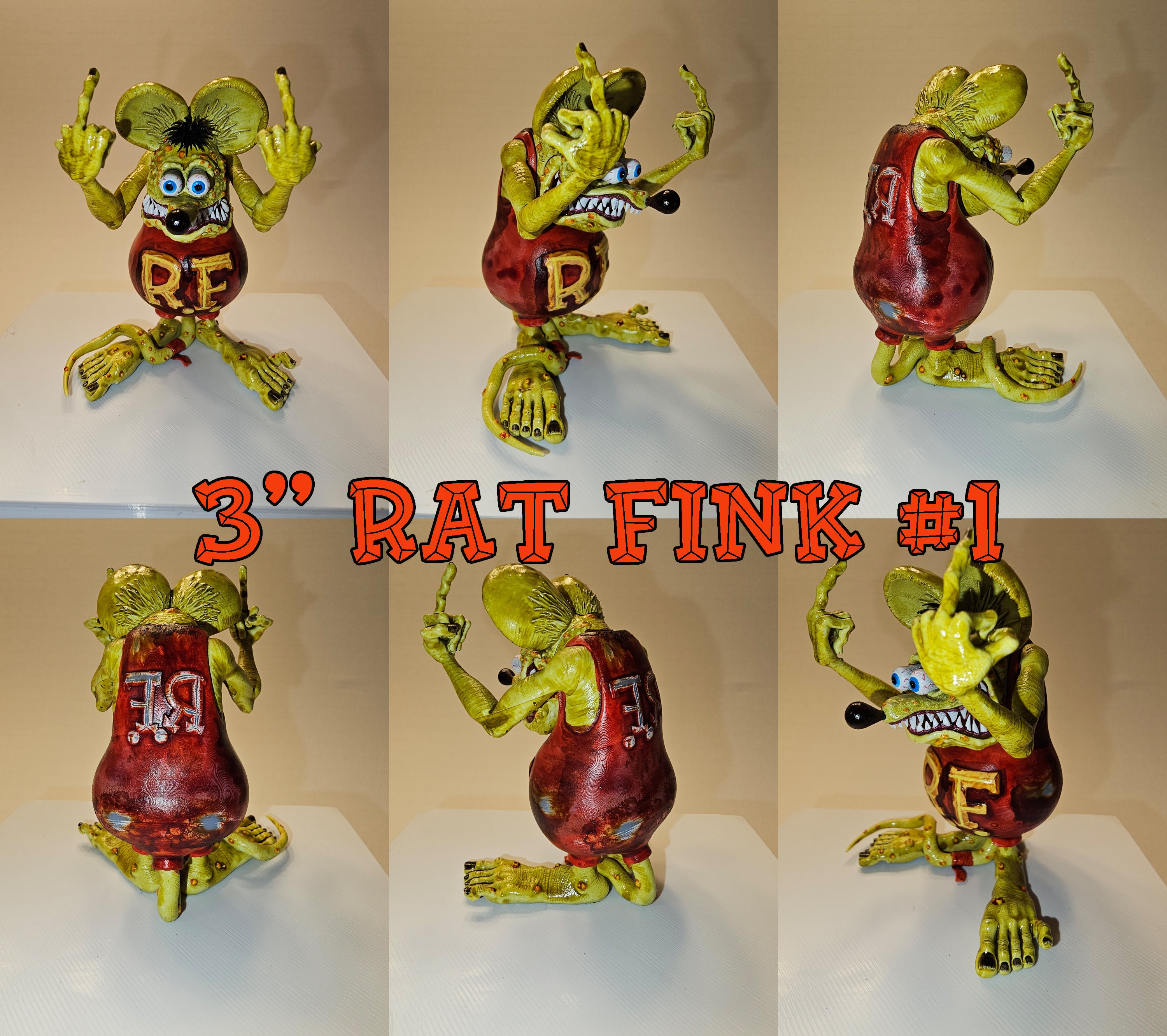 3 Rusty Rat Rod Fink Solid Resin and Hand Painted OOAK - Etsy