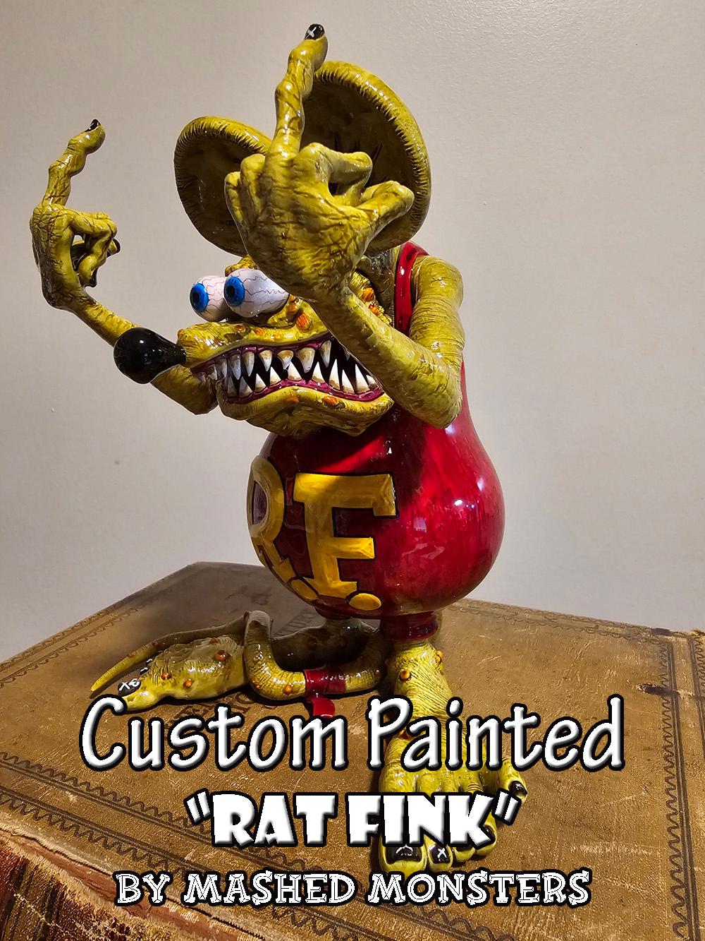 Rat Fink Double Bird Custom Hand Painted Resin OOAK 8 Tall - Etsy