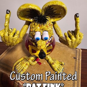 Rat Fink Double Bird Custom Hand Painted Resin OOAK 8 Tall - Etsy