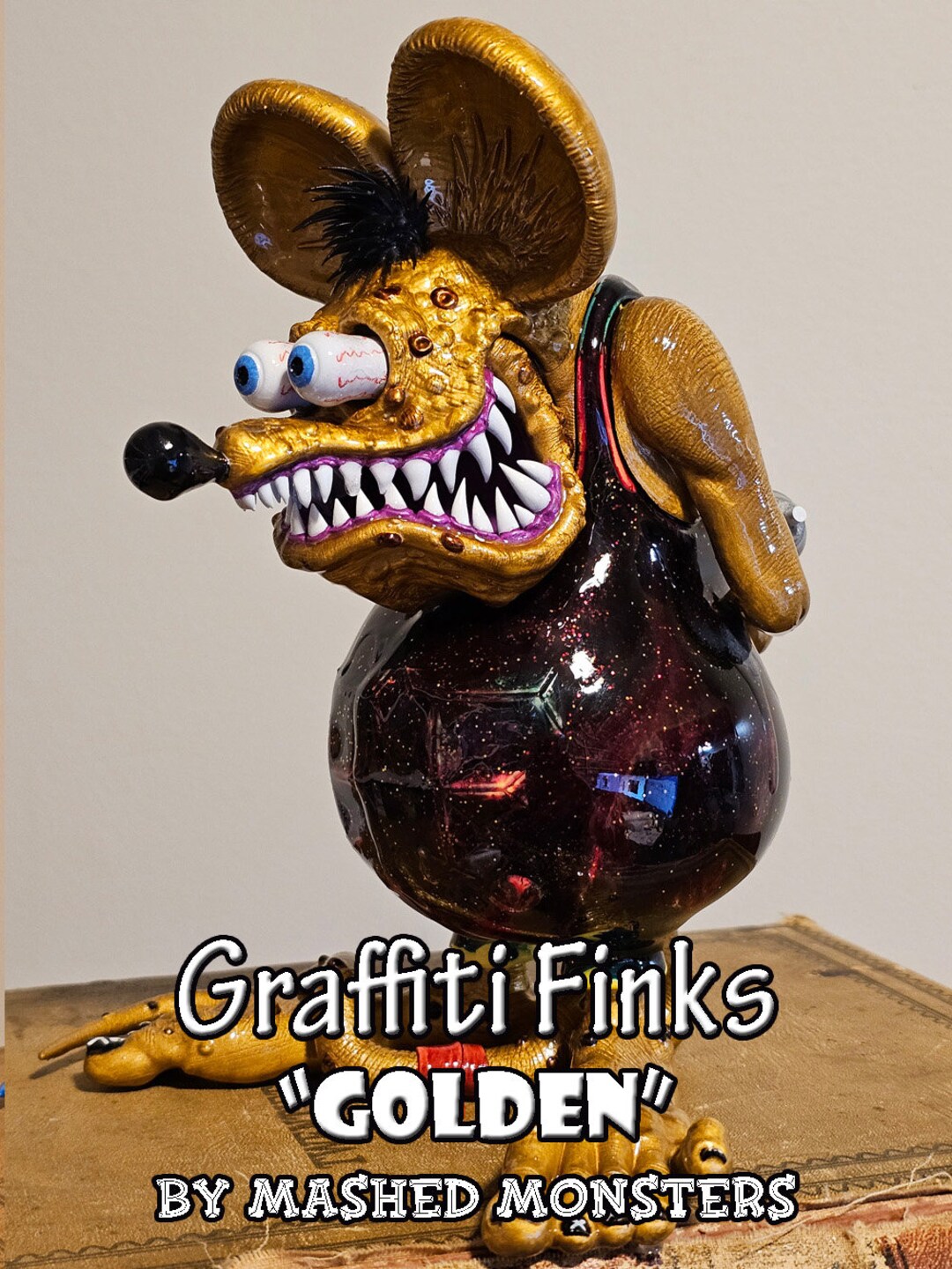 Graffiti Fink Golden Style Hand Painted Resin 8 OOAK One Off - Etsy