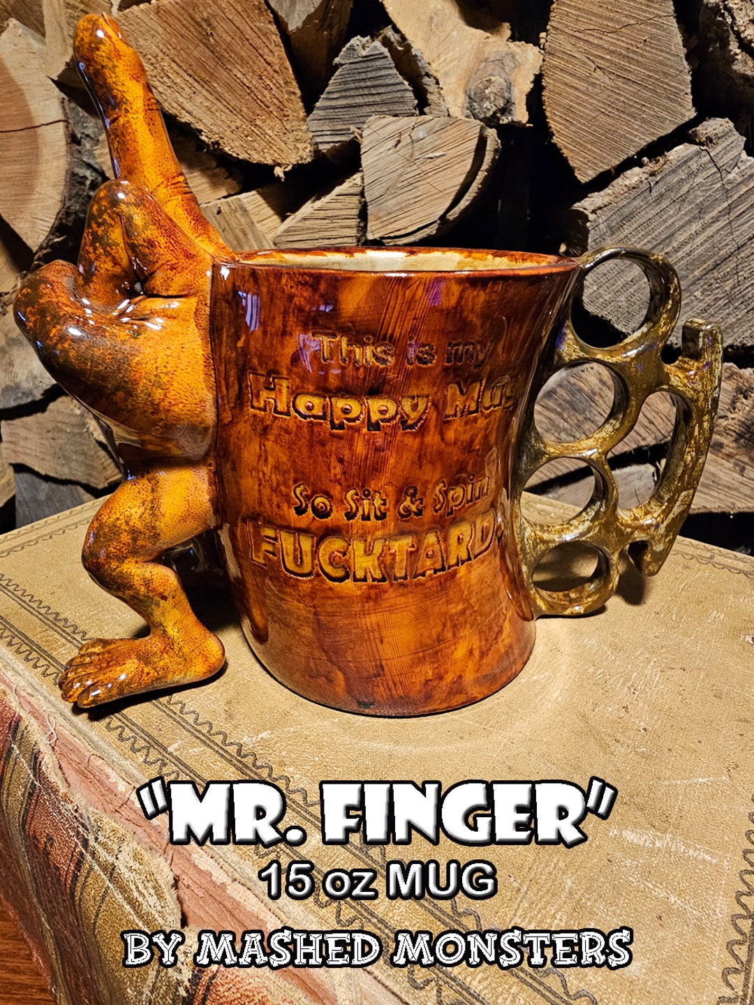 Mr Middle Finger Mug NSFW Handmade 3D Coffee Cup 15 Oz Limited Edition ...