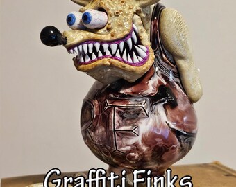 Rat Fink Double Bird Custom Hand Painted Resin OOAK 8 Tall - Etsy