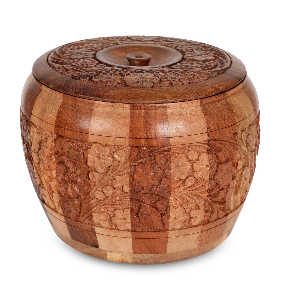 Handcrafted Wooden Cookie Jar Candy Jar Lidded Pot Utility Trinket ...