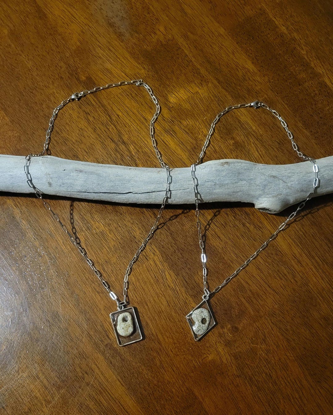 Hag Stone Necklace Beautiful, Small and Delicate Incapsulated in Resin ...