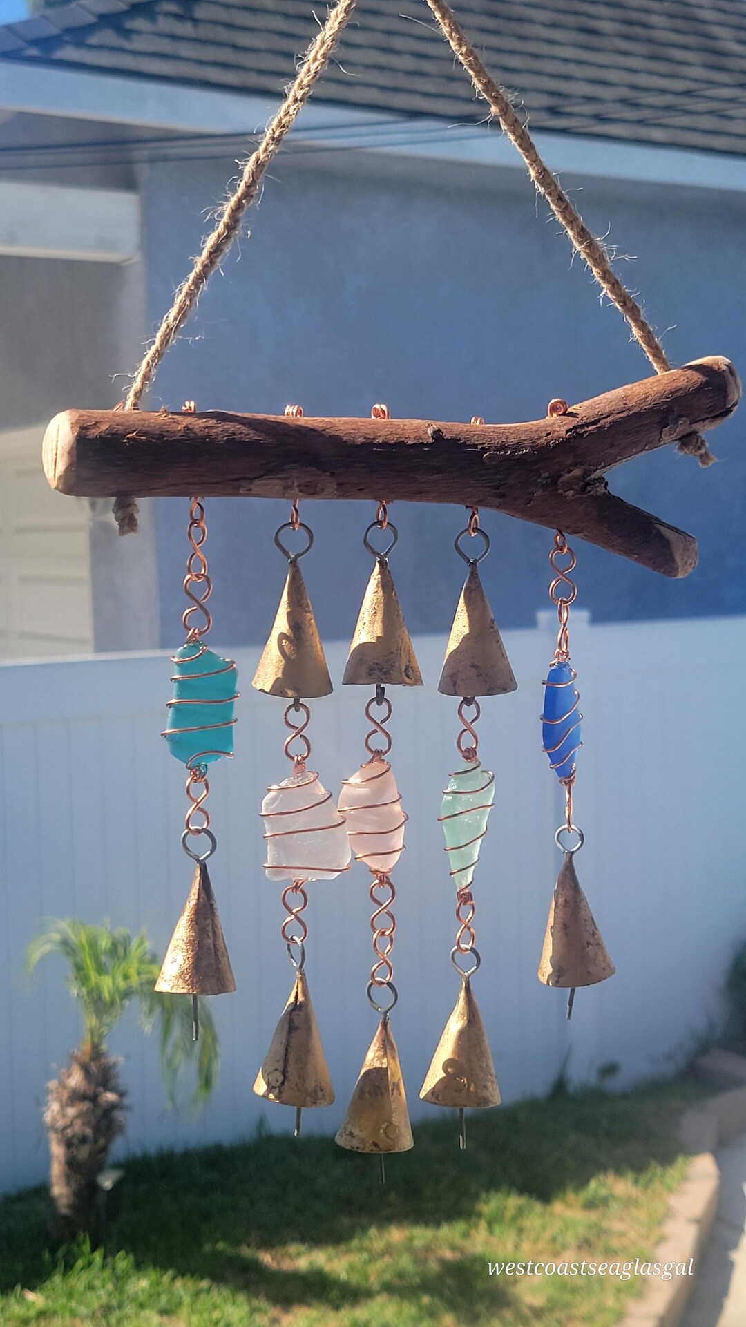 8 Bell Pastel Sea Glass Ocean Tumbled and Machine Tumbled W/antiqued ...