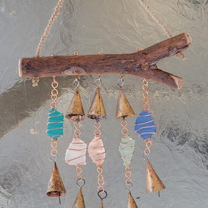 8 Bell Pastel Sea Glass Ocean Tumbled and Machine Tumbled W/antiqued ...