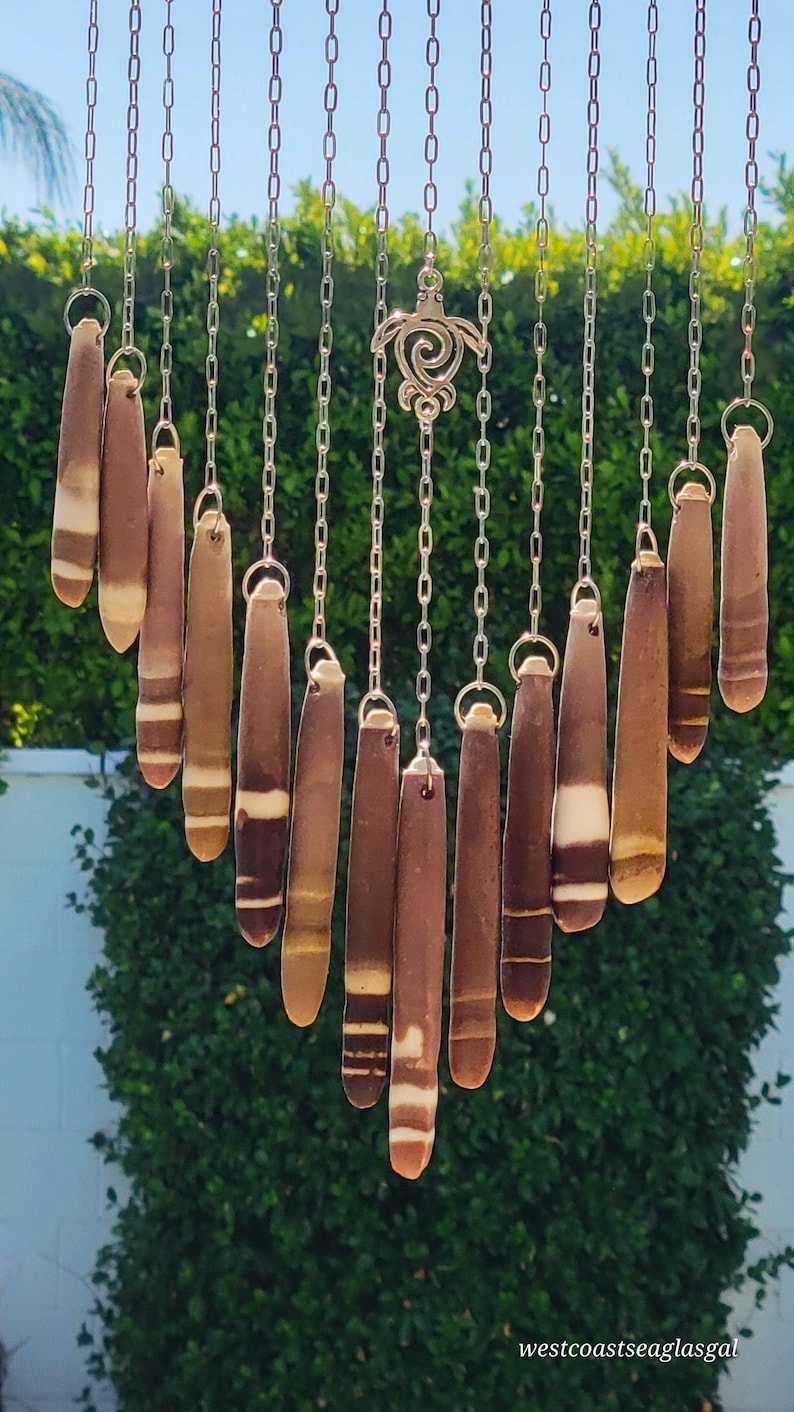 Driftwood Sea Turtle Wind Chime: Urchin Spikes, Silver Chain - Etsy
