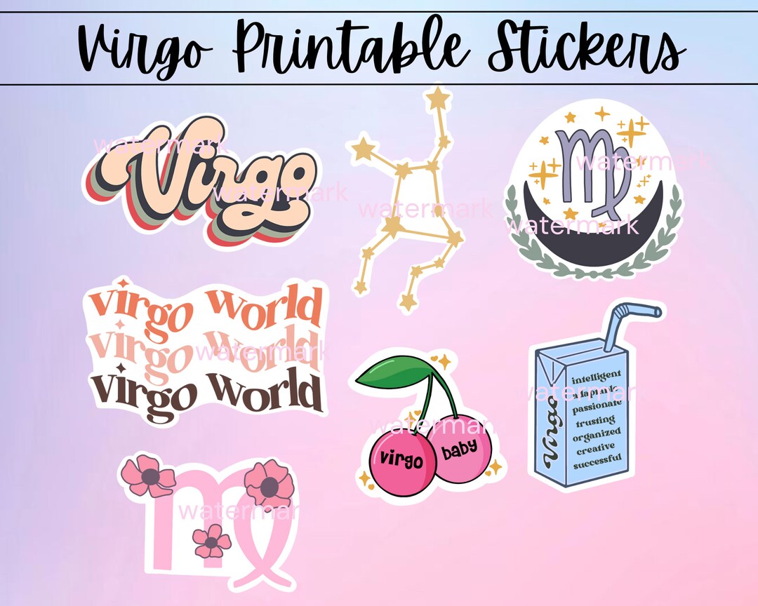 Virgo Printable Stickers Virgo Digital Sticker Bundle Virgo Zodiac ...