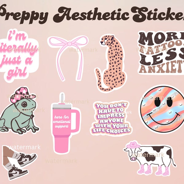 Preppy Printable Stickers - Etsy