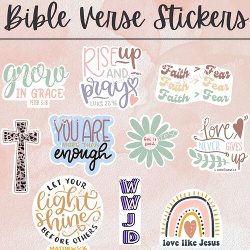 Religious Printable Stickers Bible Stickers Christian - Etsy