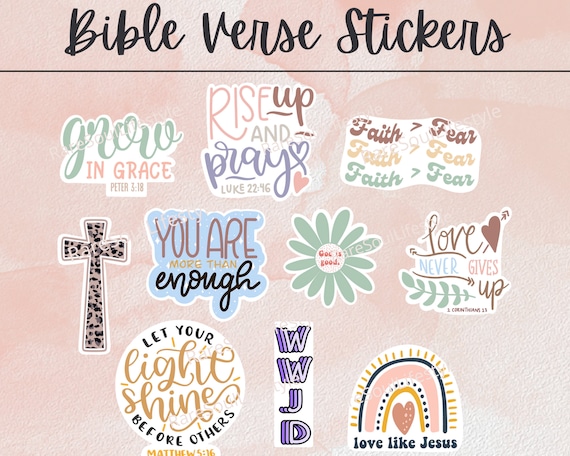 Bible Verse Printable Stickers Religious Stickers Faith - Etsy
