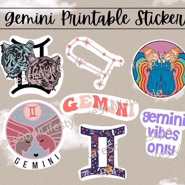 Gemini Stickers - Etsy