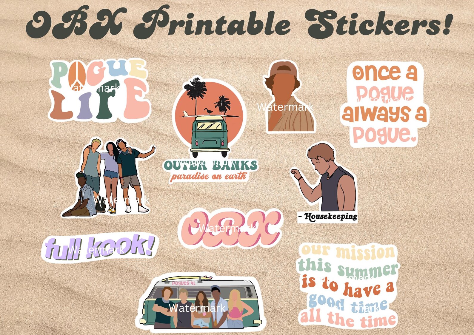 Outerbanks Printable Stickers | Outer Banks Stickers | OBX Stickers ...