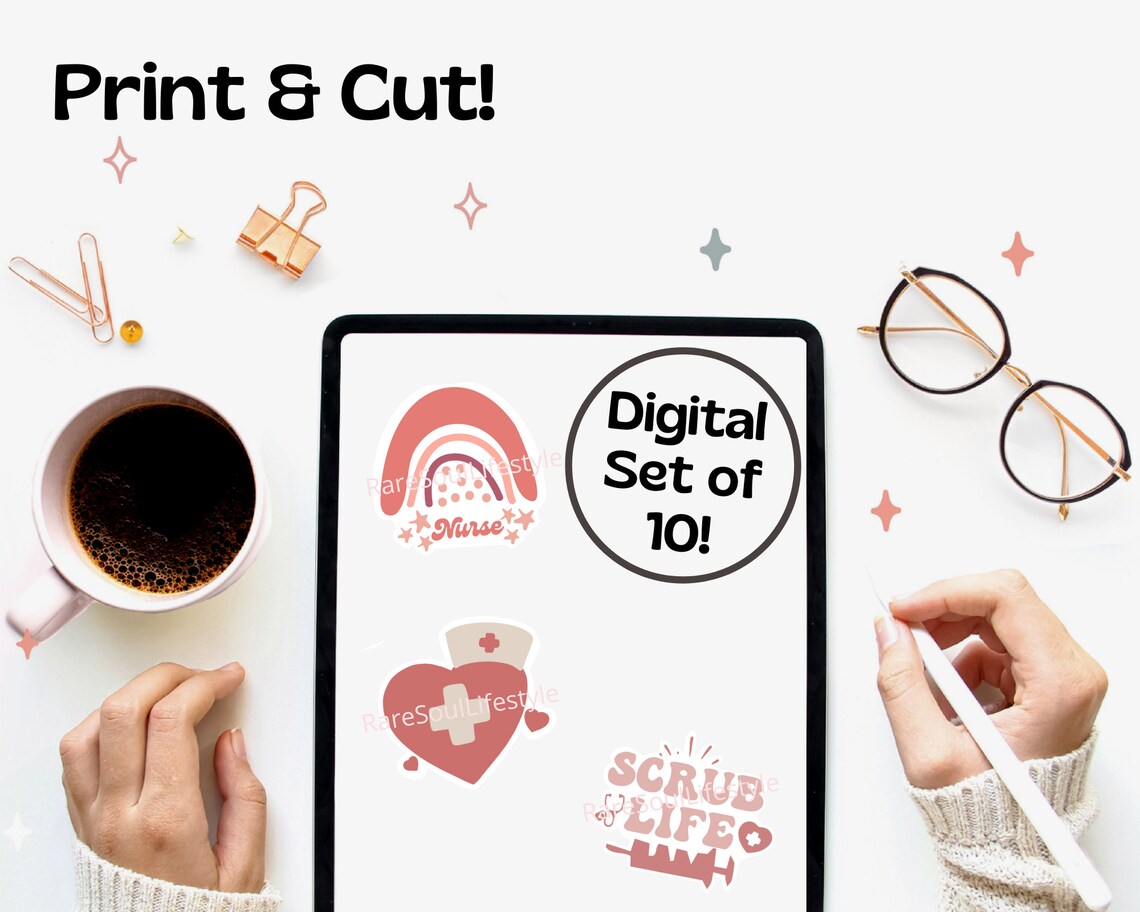 Nursing Printable Stickers Nurse Stickers Svg Nurse - Etsy