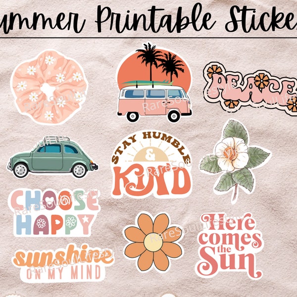Summer Stickers - Etsy
