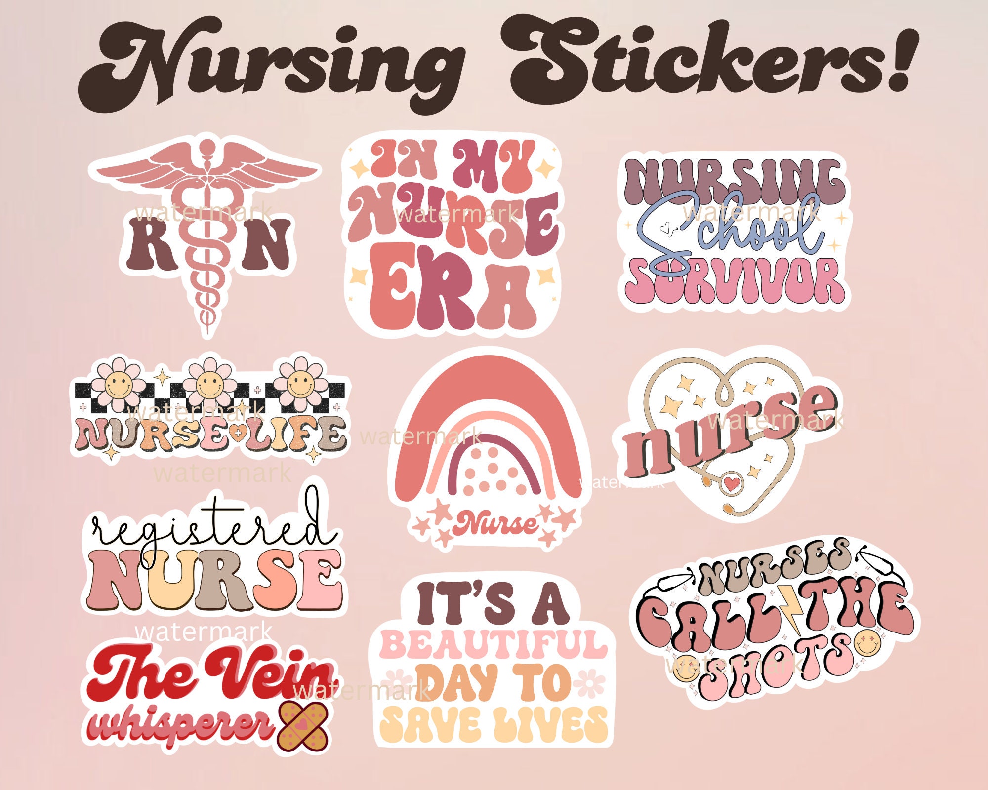 Nursing Printable Stickers | Nurse Stickers Svg | Nurse Aesthetic ...