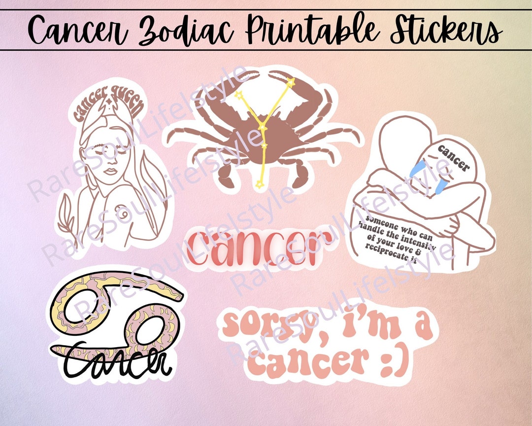 Cancer Zodiac Printable Stickers Cancer Zodiac Stickers - Etsy