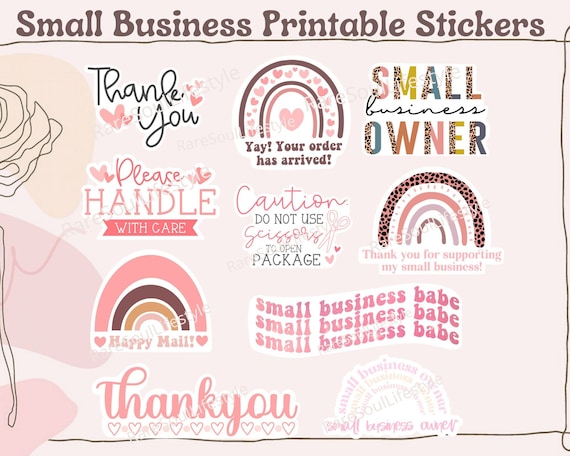 Small Business Printable Stickers Cute Small Business | Etsy