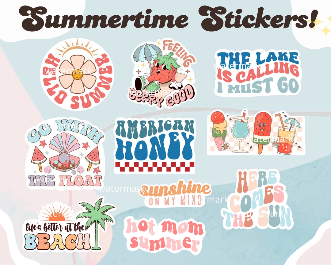 Summertime Printable Stickers Summer Lovin | Beachy Stickers | Cute ...