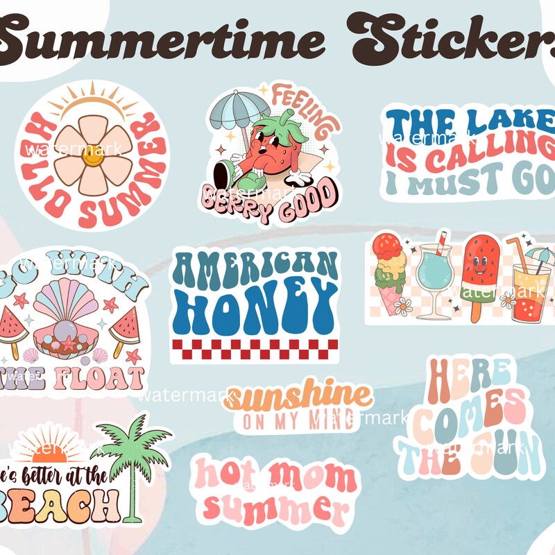Summer Stickers - Etsy