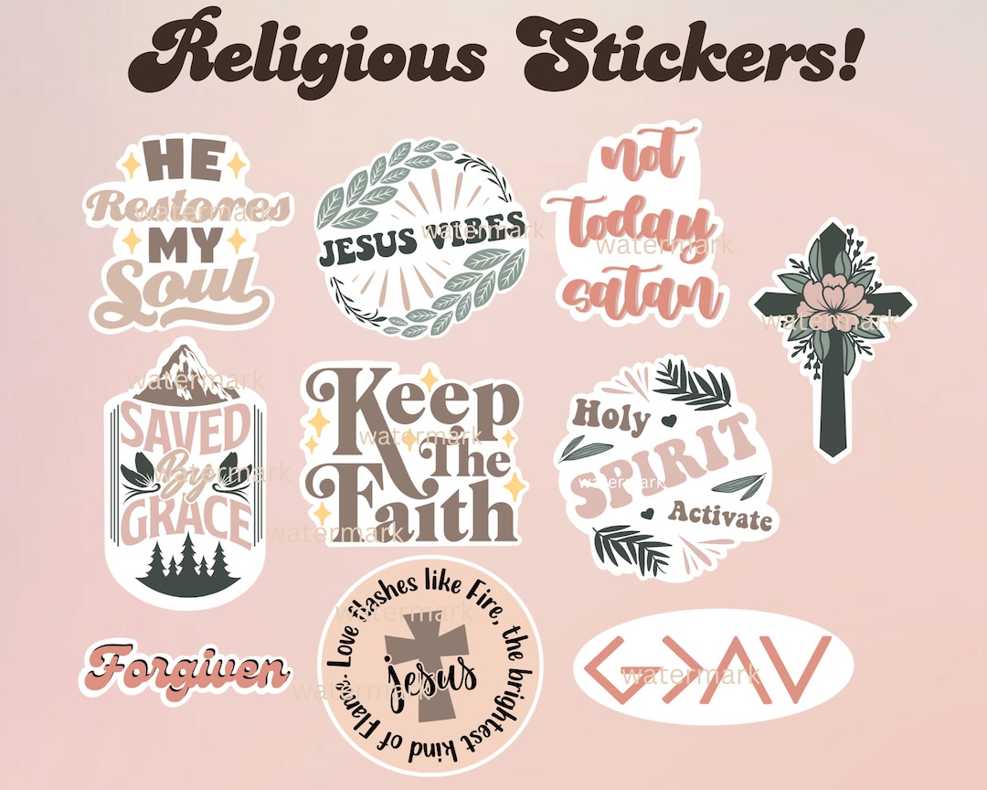Religious Printable Stickers | Bible Stickers | Christian Stickers ...