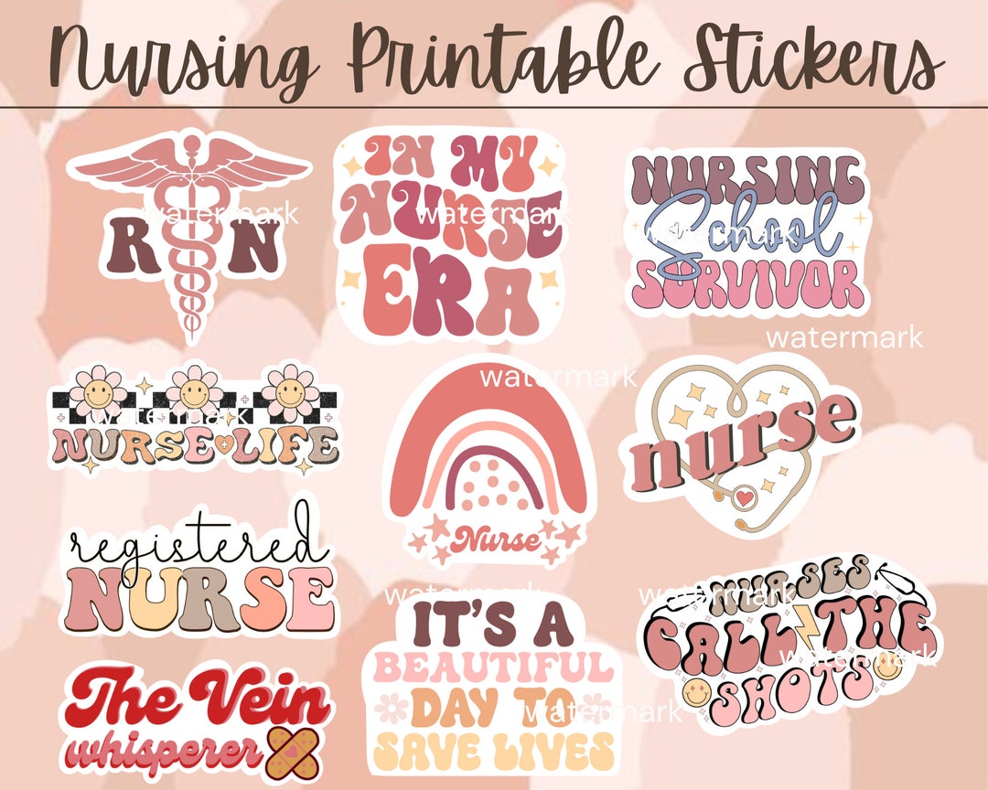 Nursing Printable Stickers Nurse Stickers Svg Nurse Aesthetic Stickers ...