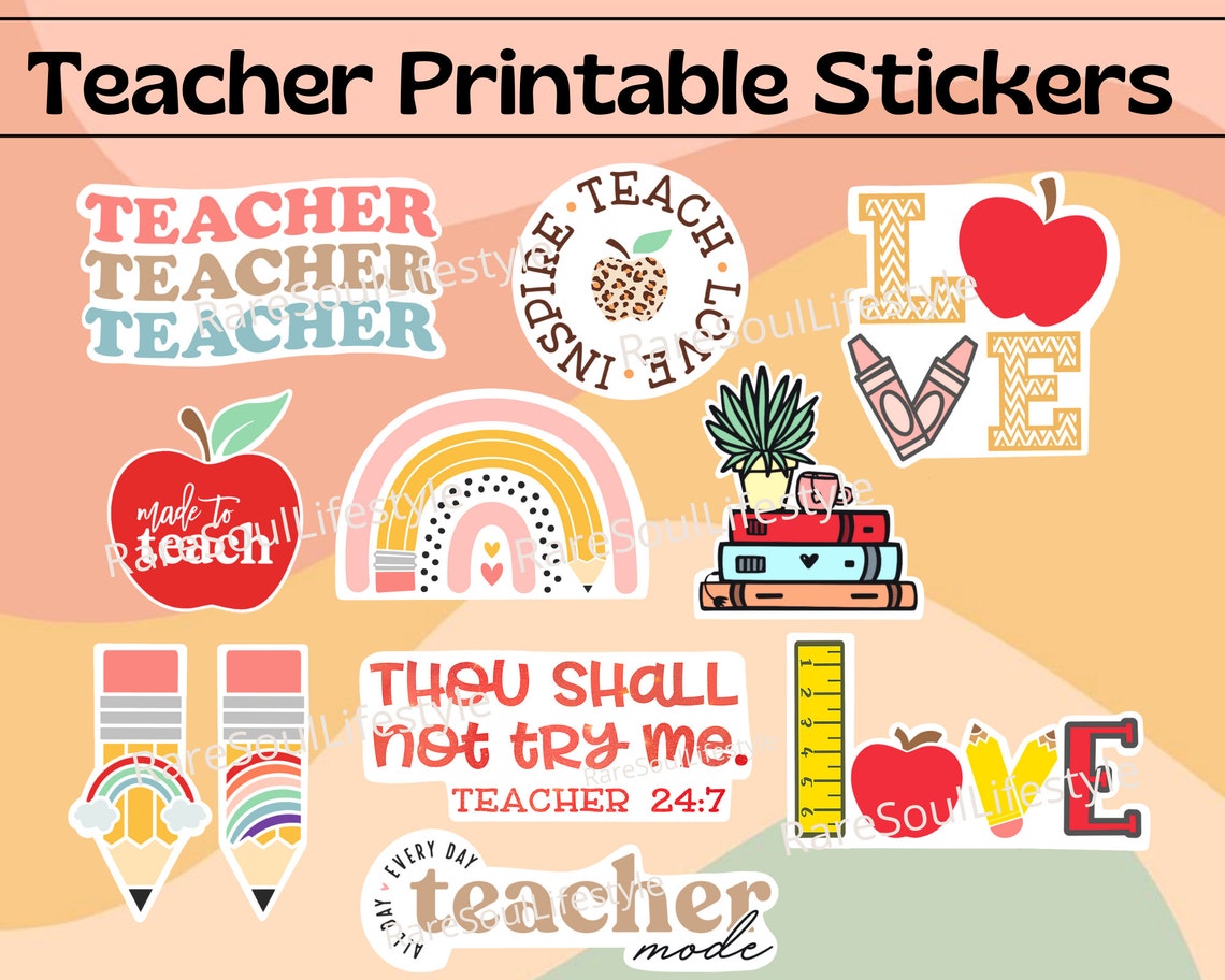 Teacher Printable Stickers Cute Teacher Stickers Future - Etsy
