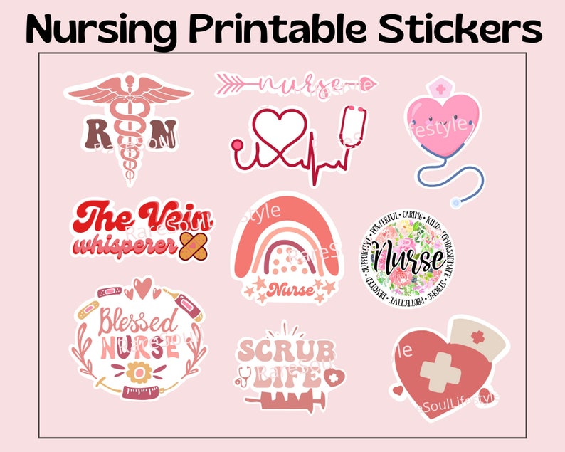 Nursing Printable Stickers Nurse Stickers Svg Nurse - Etsy