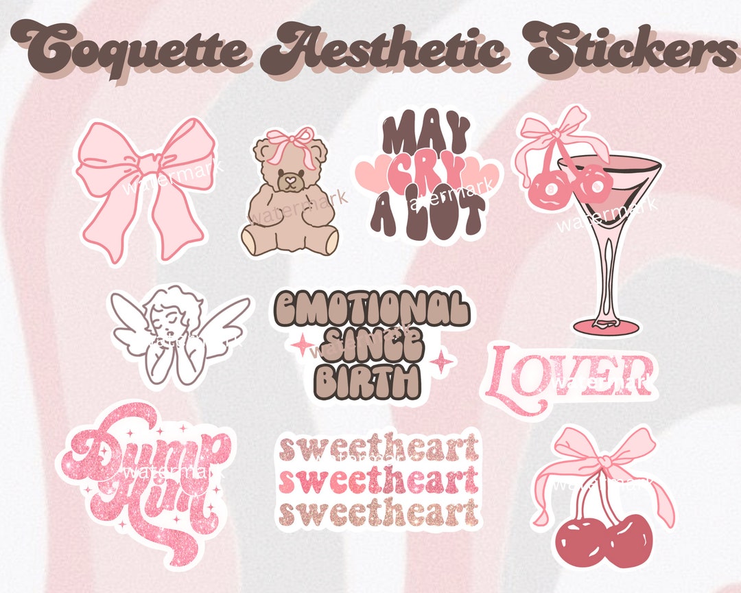 Coquette Sticker Bundle Aesthetic Stickers Printable Stickers Cutie ...