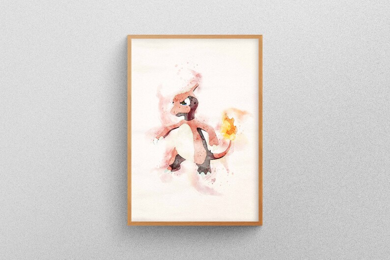 Set of 3 Pokemon Poster Evolution Watercolor Charmander Print - Etsy