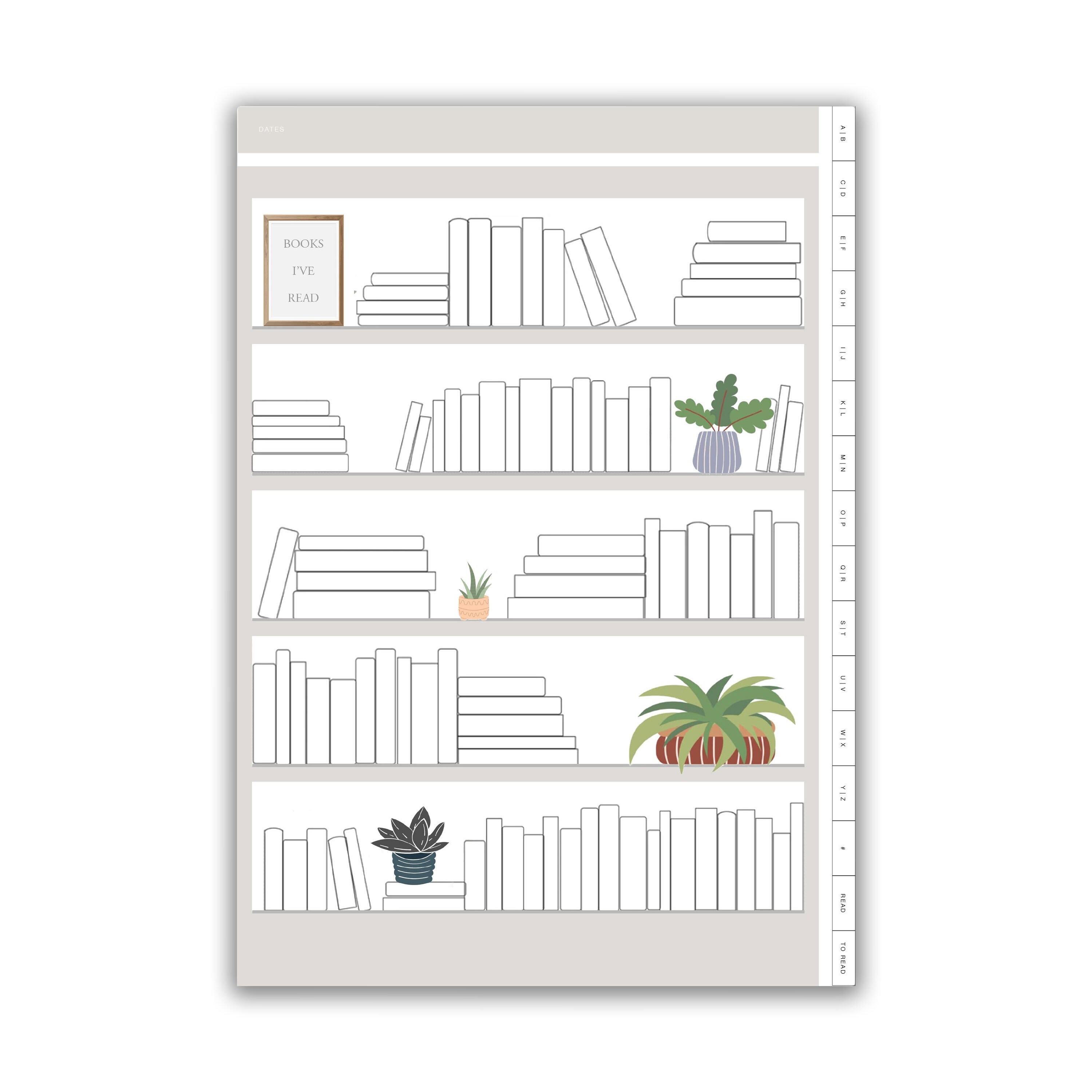 Reading Book Tracker Goodnotes Template Bookshelf Note - Etsy