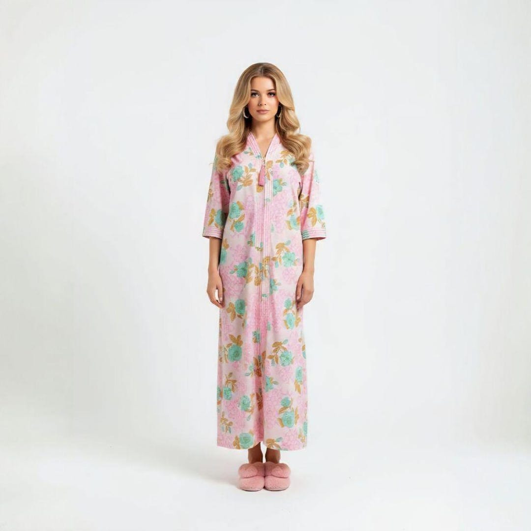 Sears Take-a-long Vintage Floral Pink Green Robe - Medium - Etsy