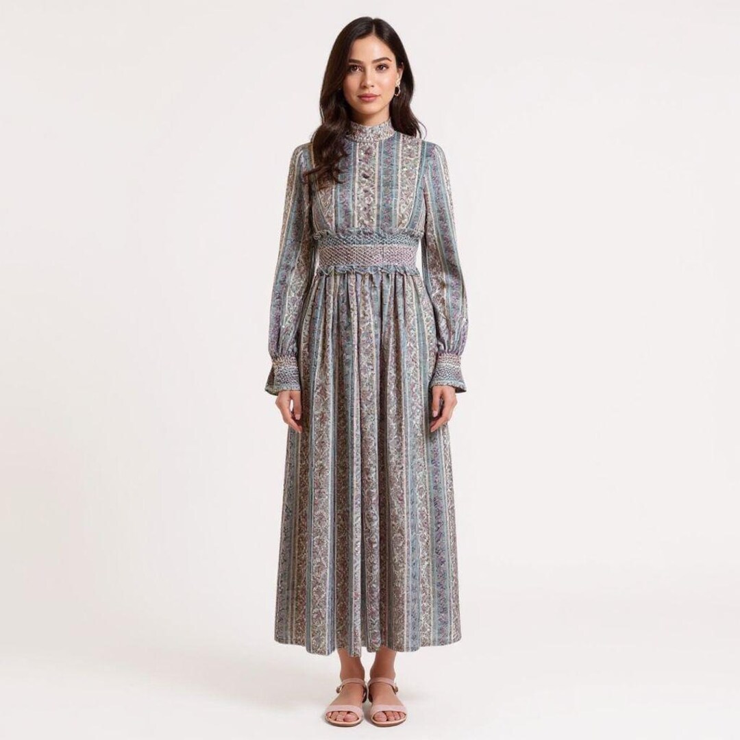 Vintage 1970s Prairie Peasant Pastel Prairie Dress - Etsy