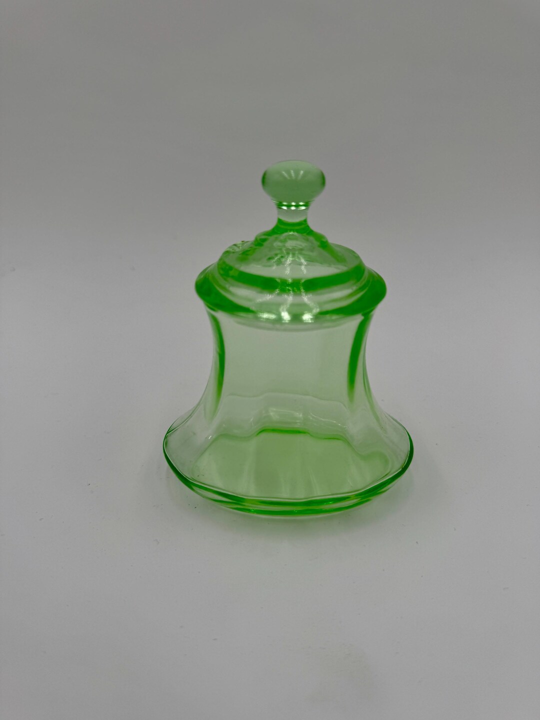 Rare Vintage Uranium Green Depression Glass Sugar Condiment Container ...