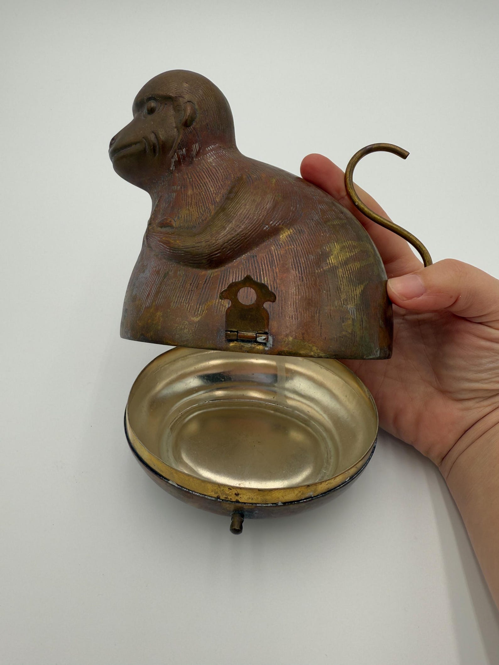 Rare 1960's Vintage Brass Monkey Trinket Box Container - Etsy