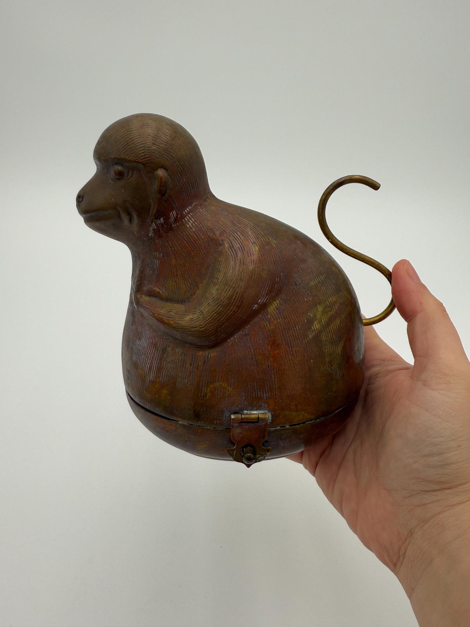 Rare 1960's Vintage Brass Monkey Trinket Box Container - Etsy