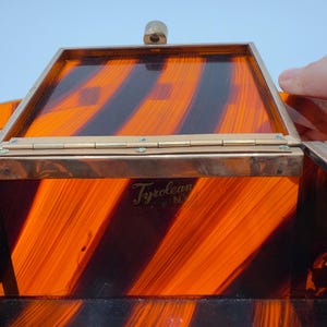 Rare 1950's Vintage Tyrolean NY Tiger Tortoiseshell Lucite Ornate Gold ...