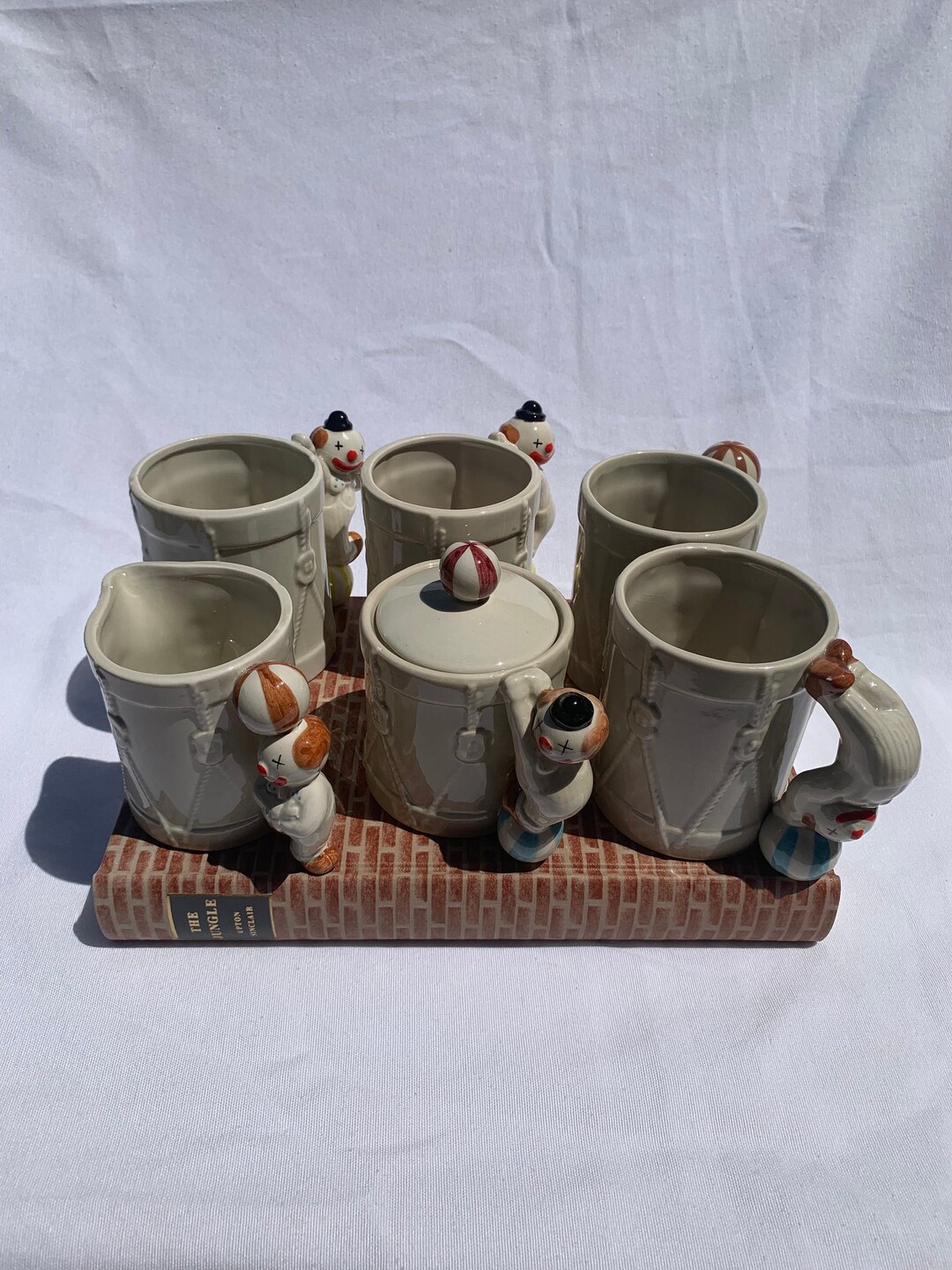 Vintage Rare Circus Clown Mug Set - Etsy