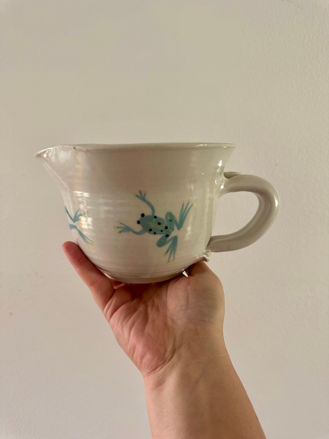 Vintage Large Ceramic Hand Crafted Adorable Jumping Frog Measuring Cup ...