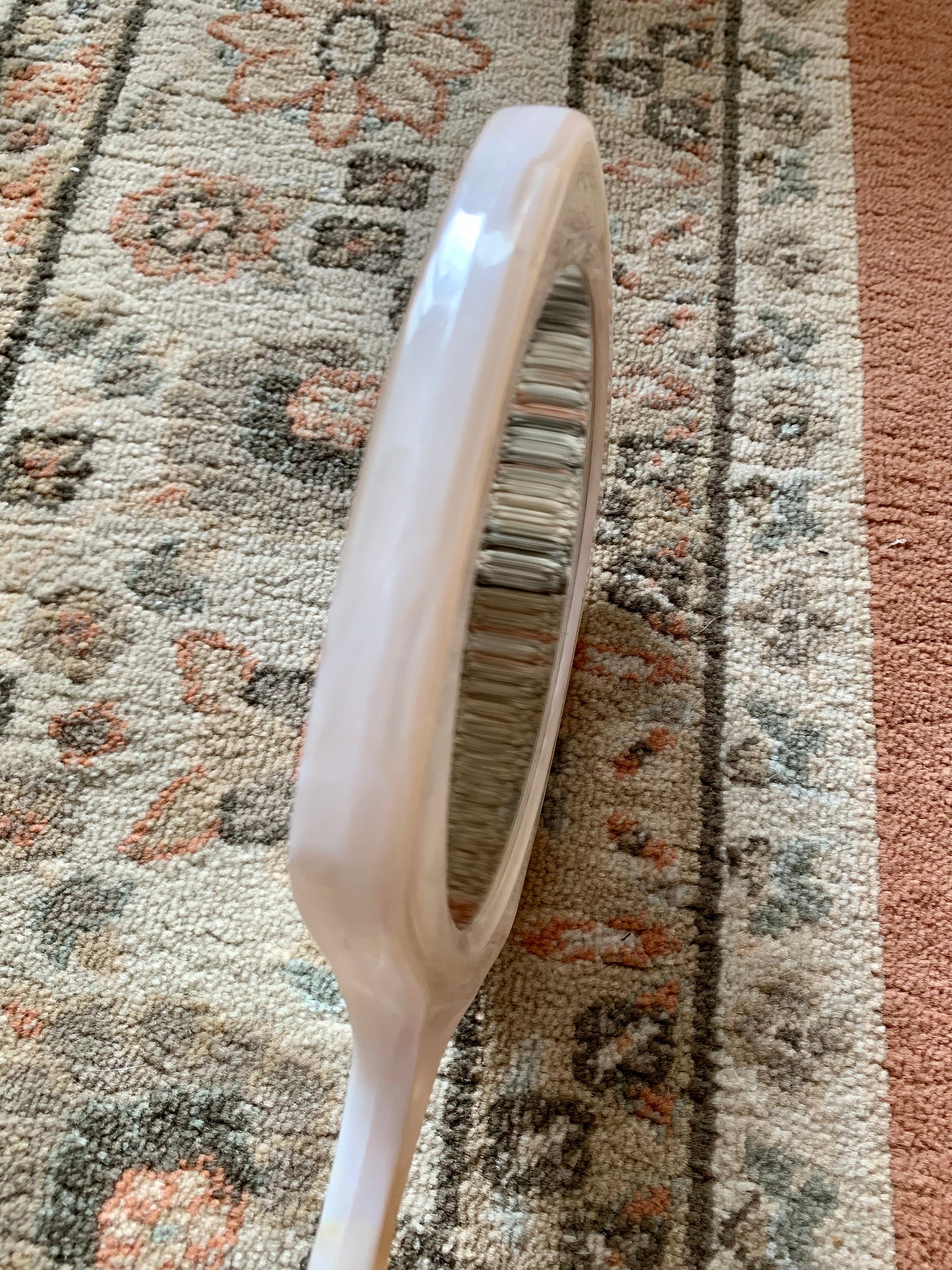 Vintage Lucite White Stripe Hand Mirror - Etsy