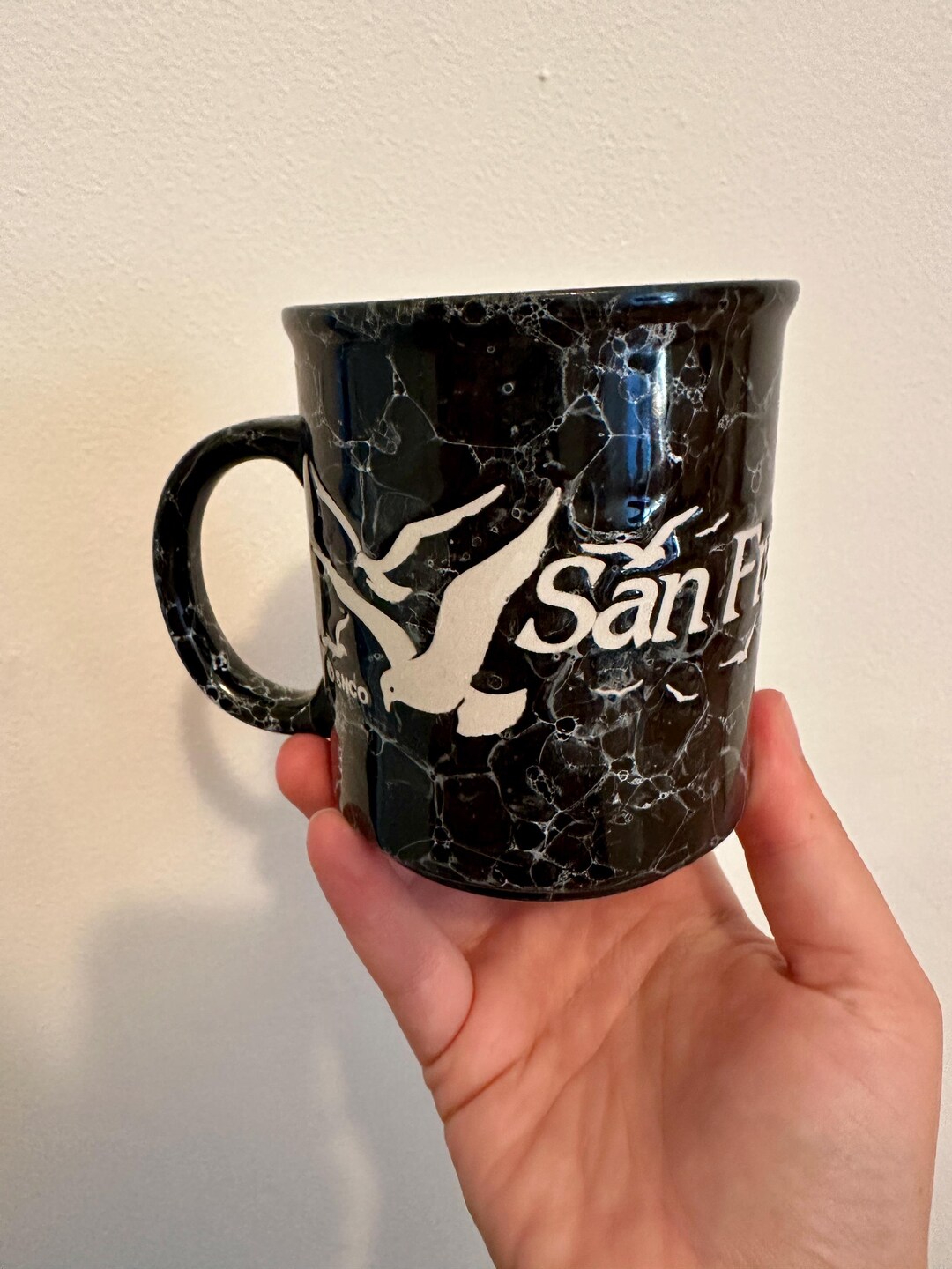 Vintage SNCO San Francisco Black Marbled Seagull Mug - Etsy